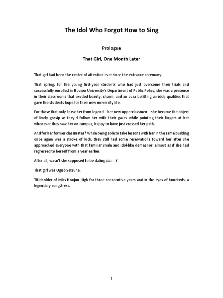 The Idol Who Forgot How To Sing | PDF