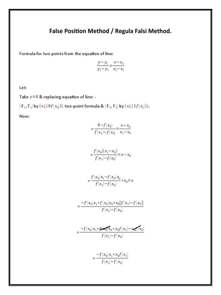 False Position Method | PDF False Position Method | PDF