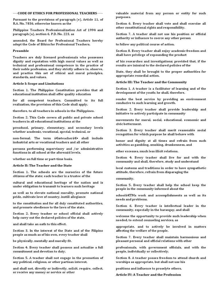 Professional Education Handout 1 | PDF | Cognitive Science ...