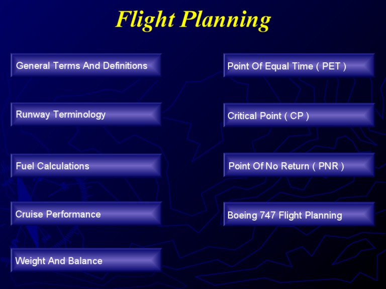 Flight Planning Menu | PDF