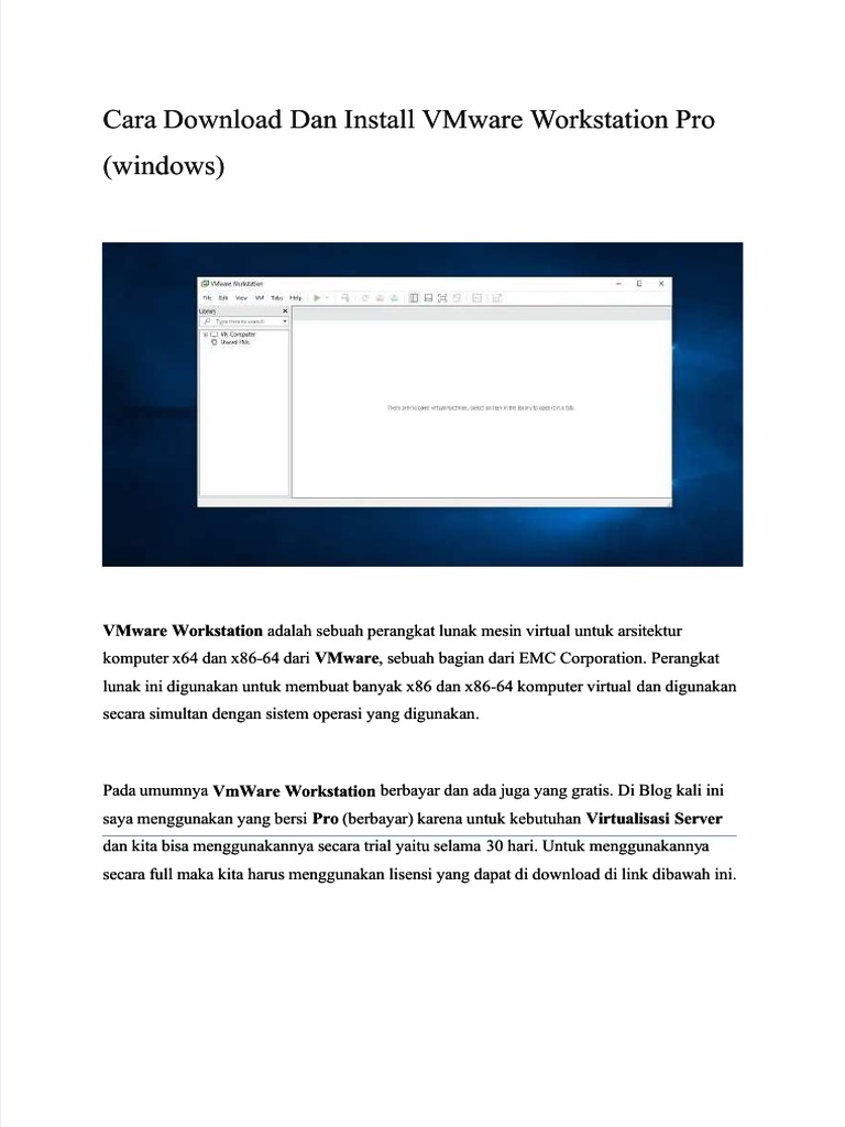 Tutorial - Cara Install Vmware Windows | PDF