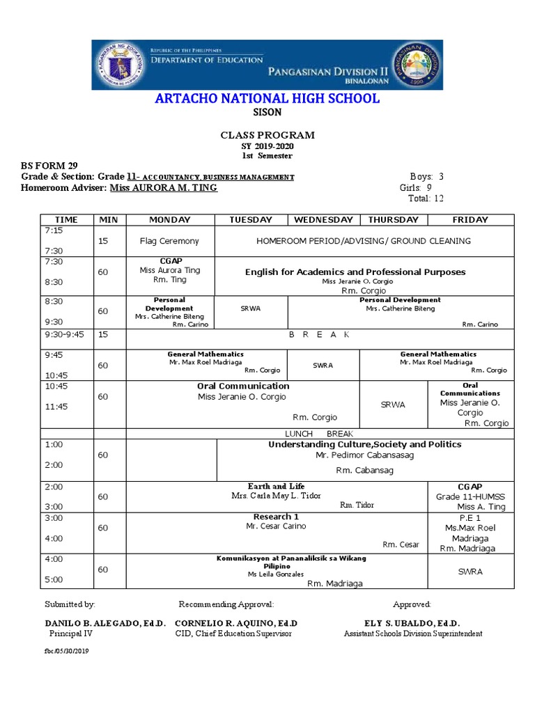 BS FORM 29 2019 2020first Sem | Download Free PDF | Science