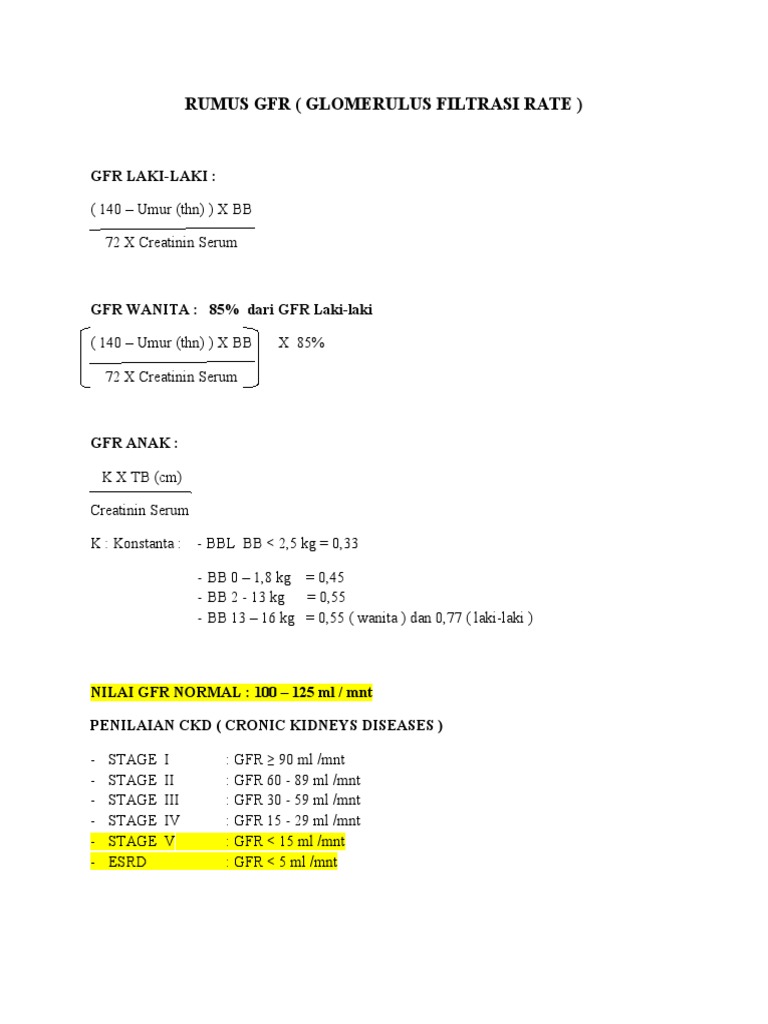 Rumus GFR | PDF