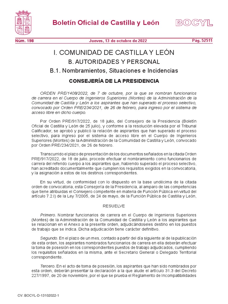 Bocyl D 13102022 1 | PDF | España | Gobierno