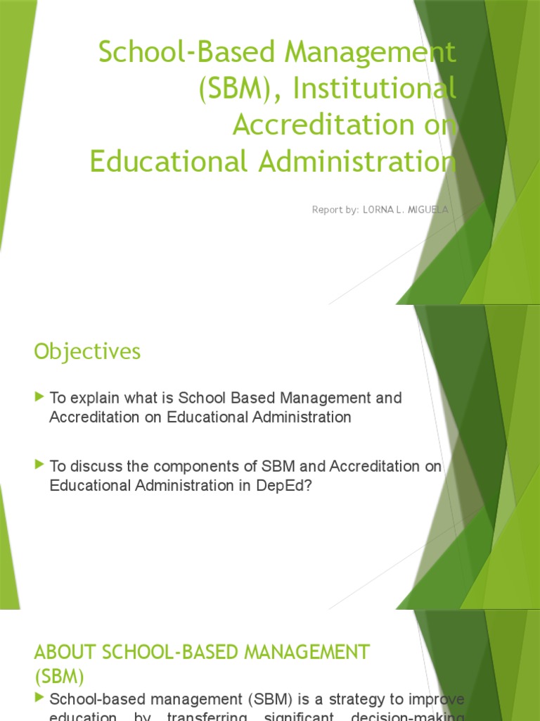 School-Based Management (SBM), Institutional Accreditation On | PDF | Evaluation | Policy
