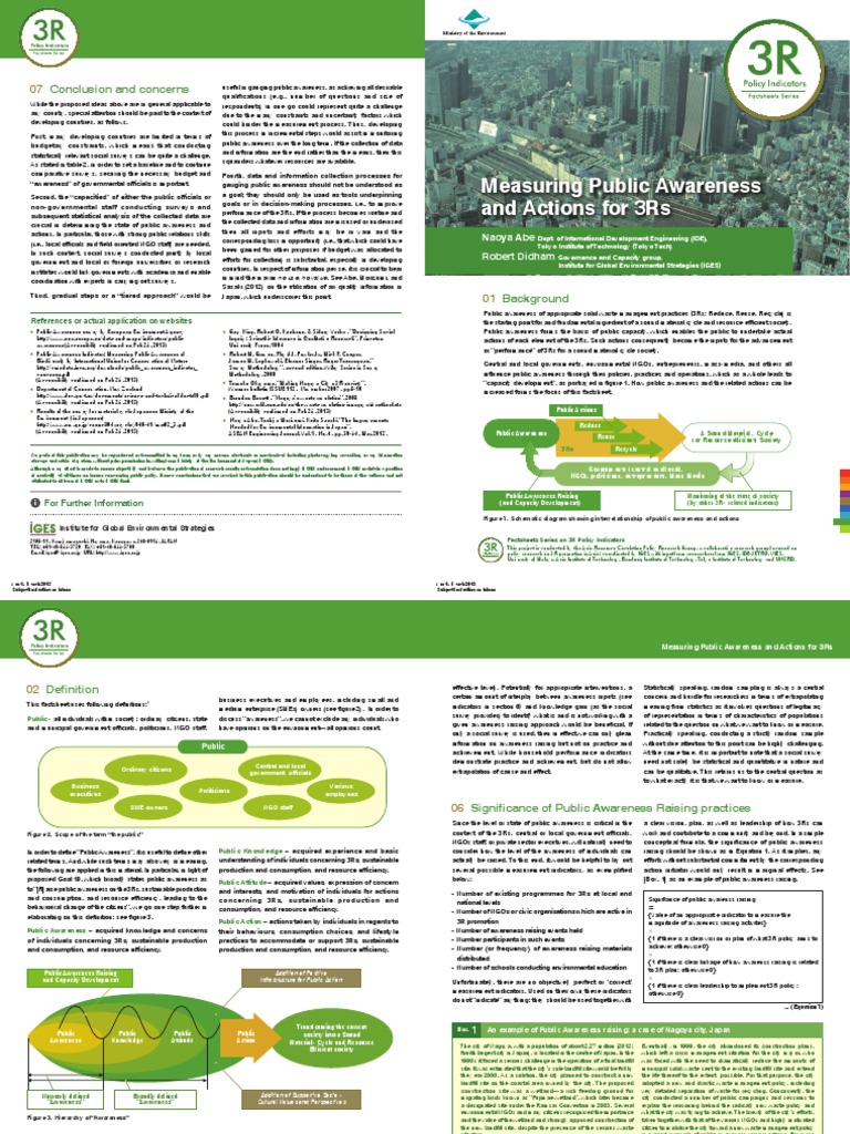 Measuring Public Awareness On 3R | PDF | Survey Methodology | Attitude ...
