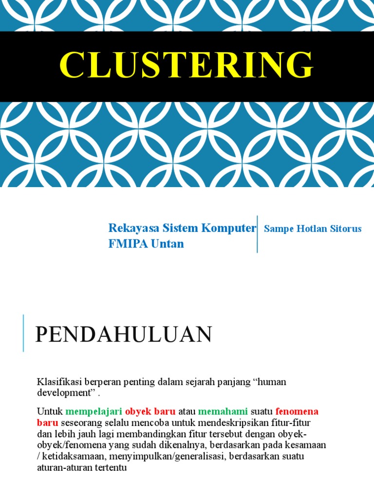 Pengenalan dan Aplikasi Clustering Data | PDF