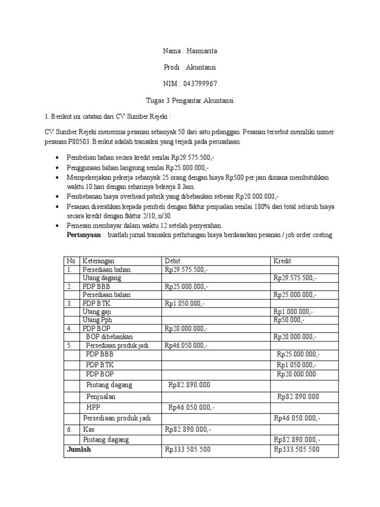 Tugas 3 Pengantar Akuntansi | PDF