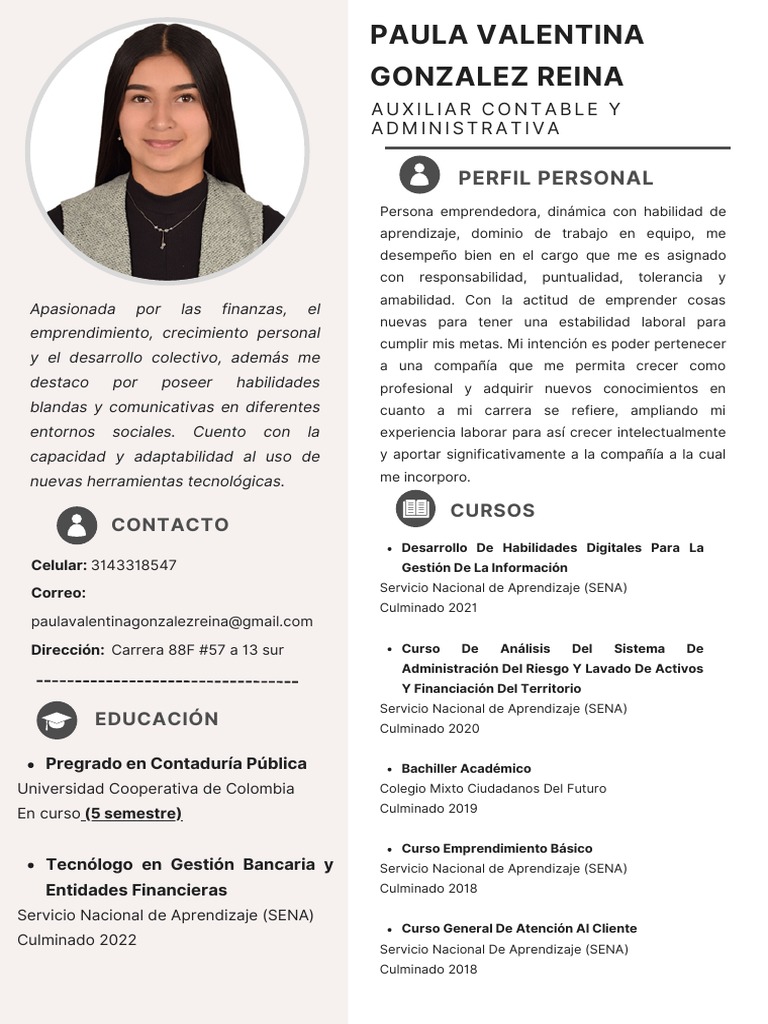 CV Paula Gonzalez-1 | PDF | Iniciativa empresarial | Contador