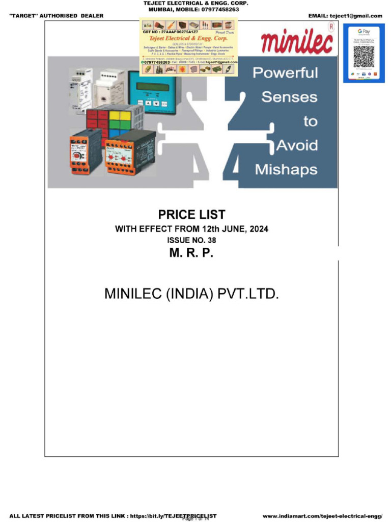 Minilec Protection Relay Price List Wef 12-06-2024 | PDF