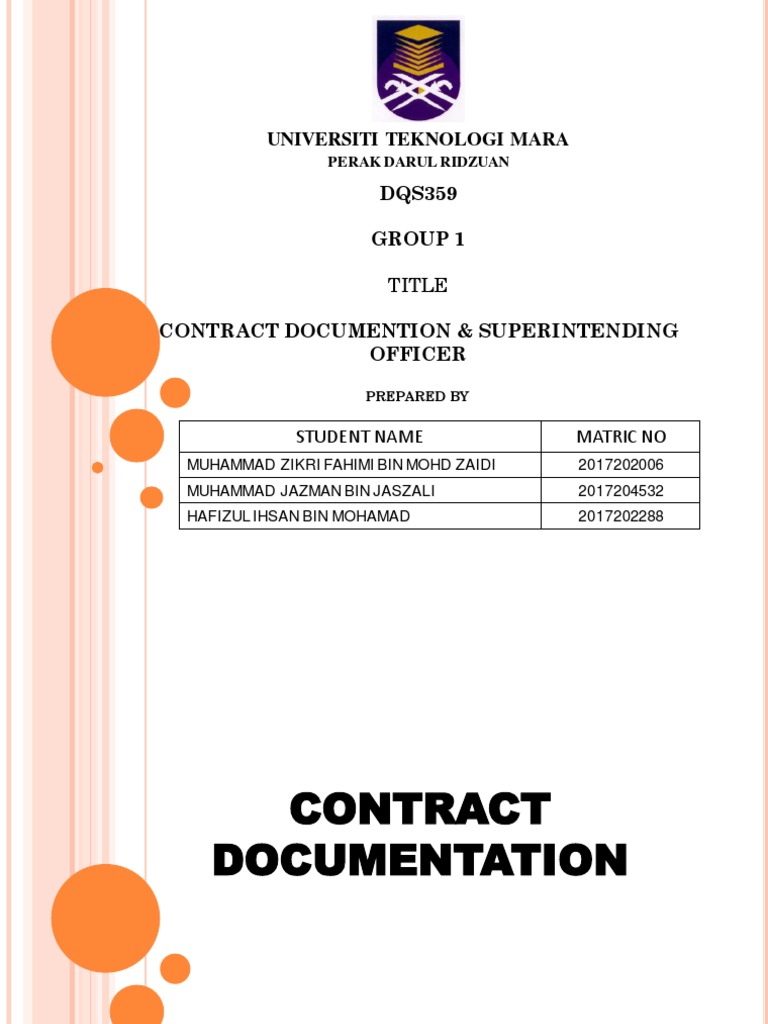 1 Contract Documention & Superintending | PDF | Architect | Subcontractor