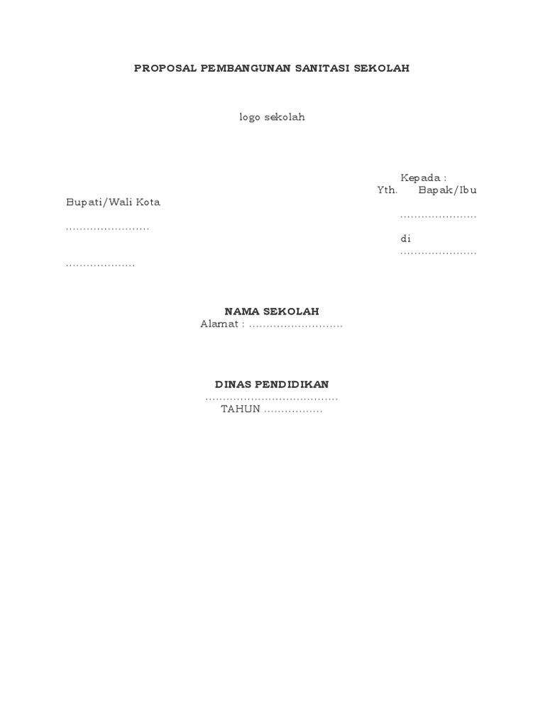 Proposal Pembangunan Sanitasi Sekolah | PDF