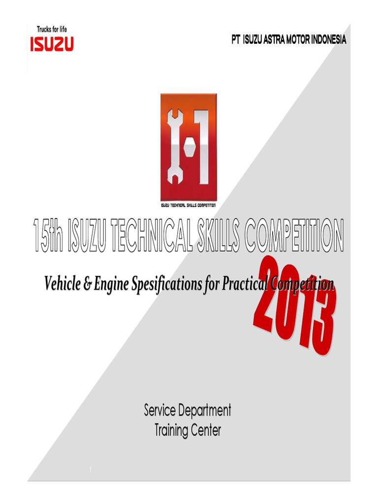 Vehicle & Engine Spesifications For Practical Competition 2013 | PDF