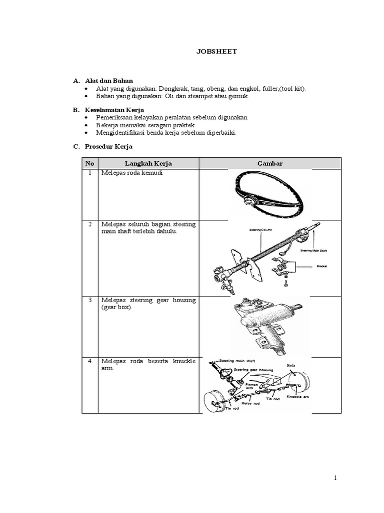 Jobsheet Kemudi | PDF