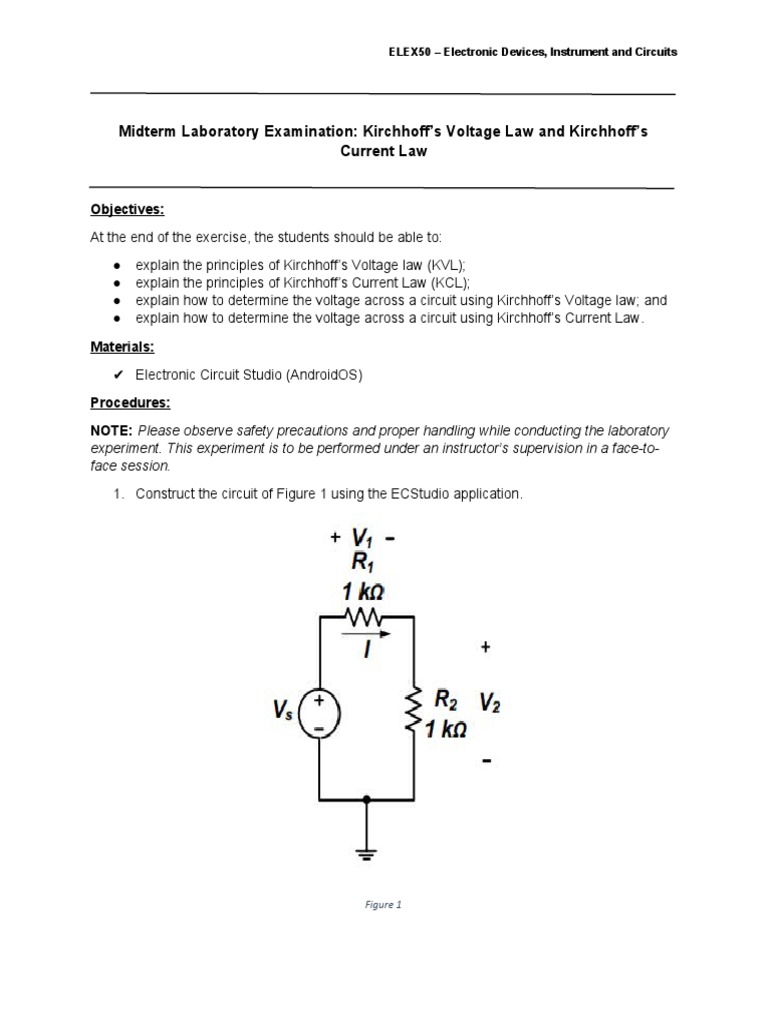 ELEX50 - Midterm Laboratory Examination (1) | PDF | Voltage | Physical Quantities