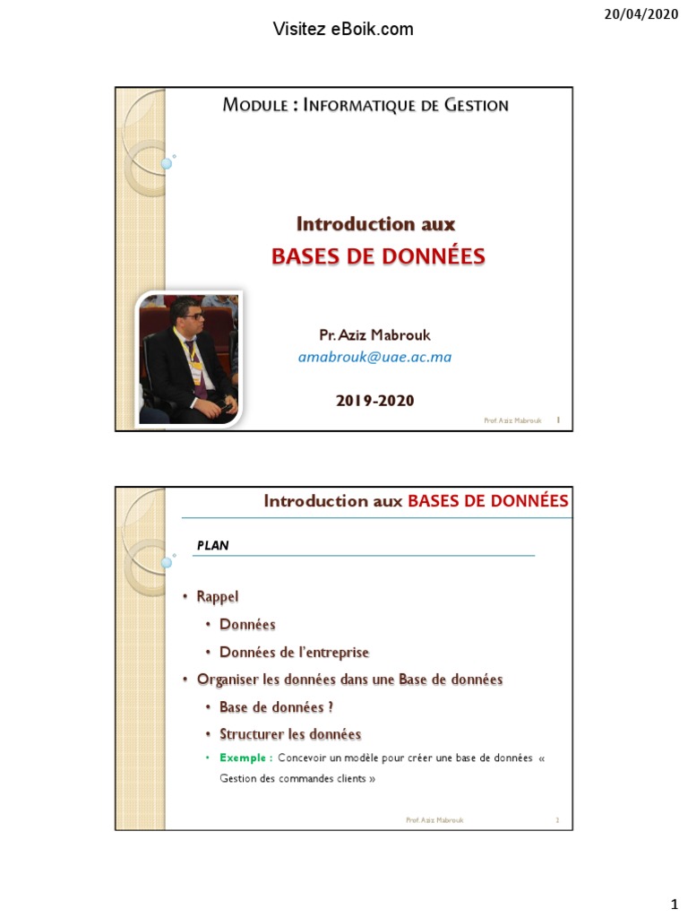 Introduction aux Bases de Données | PDF | Bases de données | Informatique