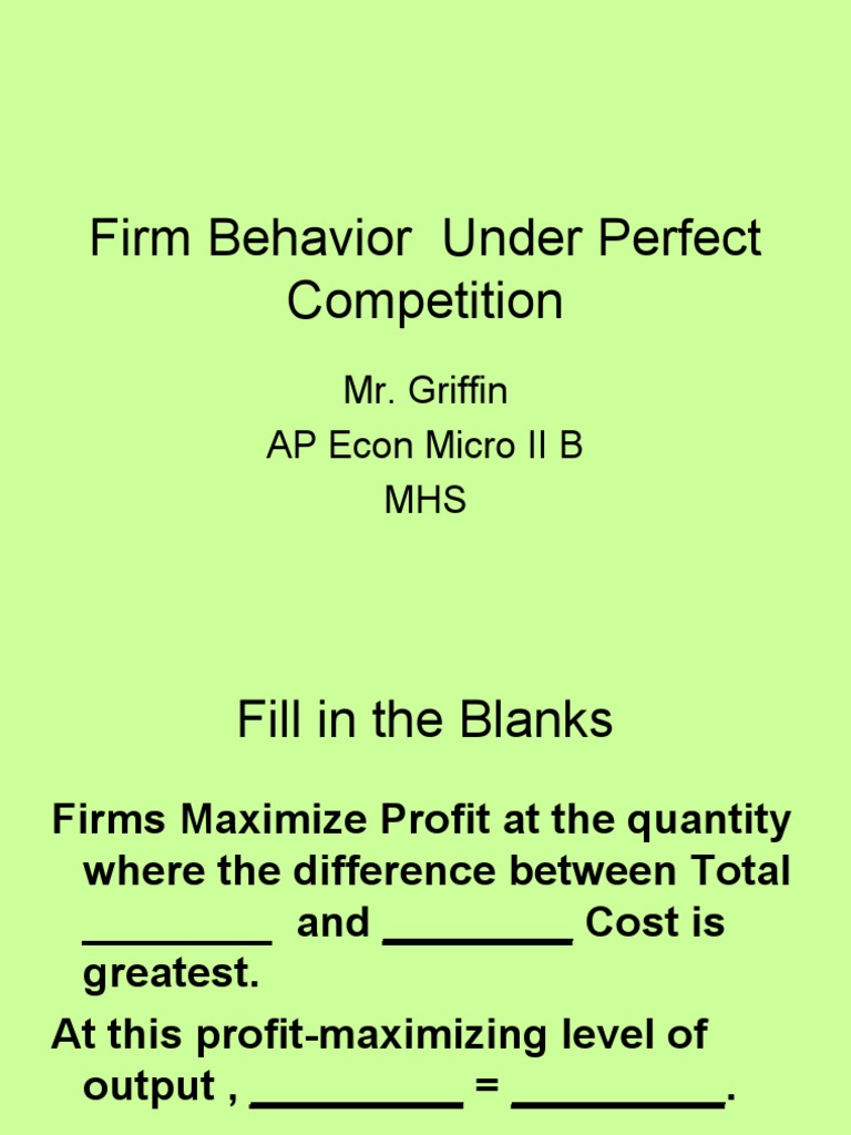 Perfect Competition Full | PDF | Profit (Economics) | Perfect Competition