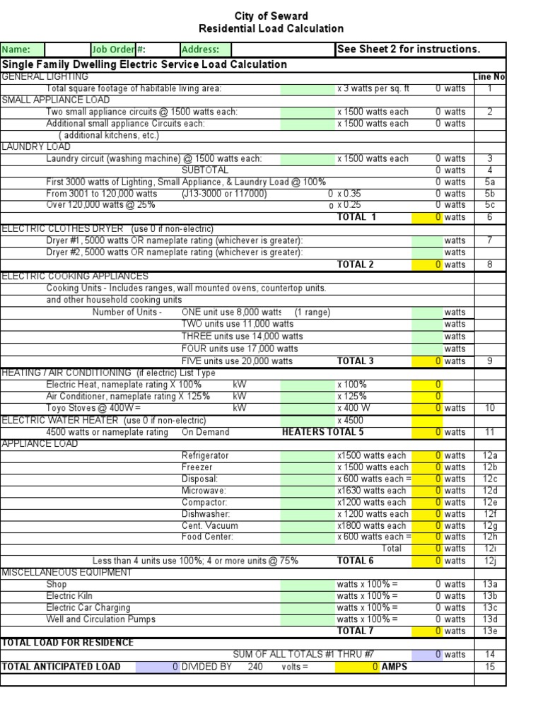 Residential Load Calculation | PDF | Home Appliance | Clothes Dryer
