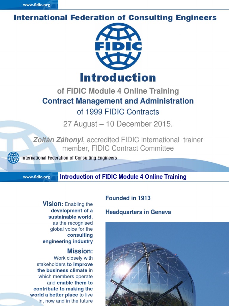 FIDIC Module 4 Online Intro - Z 22 June | PDF | Educational Technology | Engineer