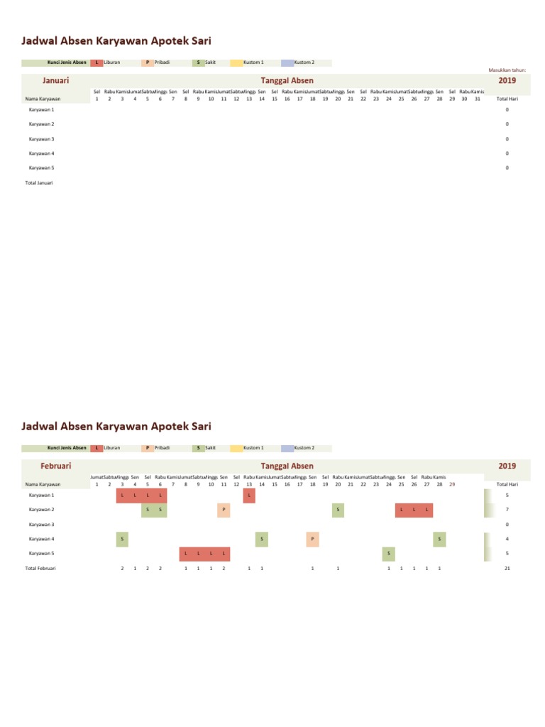 Absensi Karyawan | PDF
