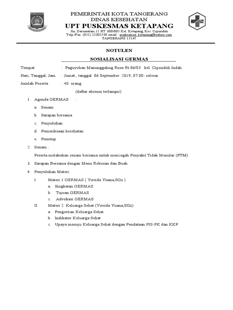 Notulen Germas | PDF