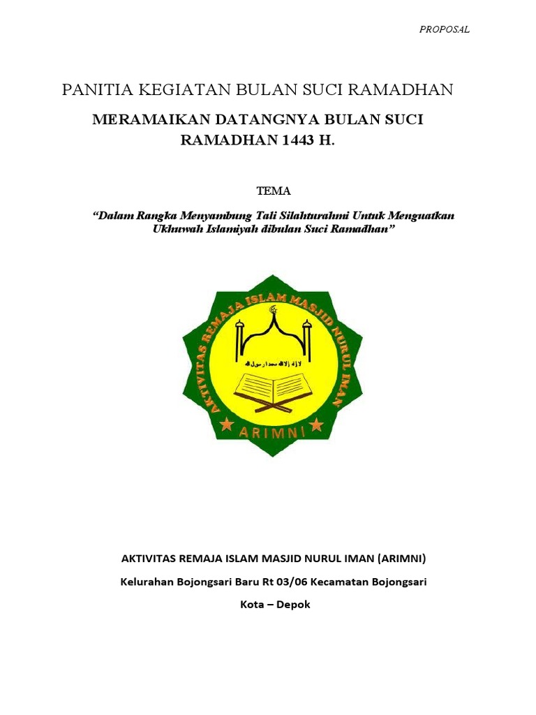 Proposal Kegiatan Lomba Ramadhan 1443 H | PDF