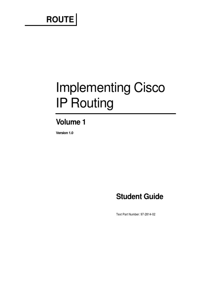 ROUTE10SG Vol1 | PDF | Cisco Certifications | Computer Network