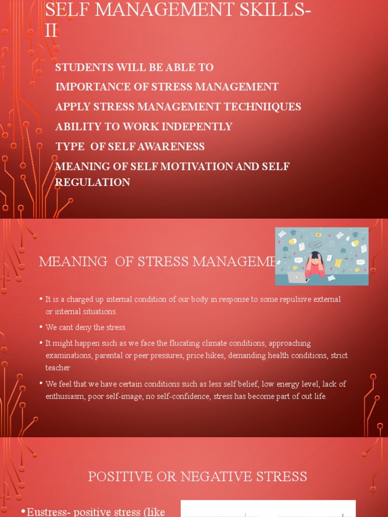 Stress Management & Self-Management Skills | PDF | Stress (Biology ...