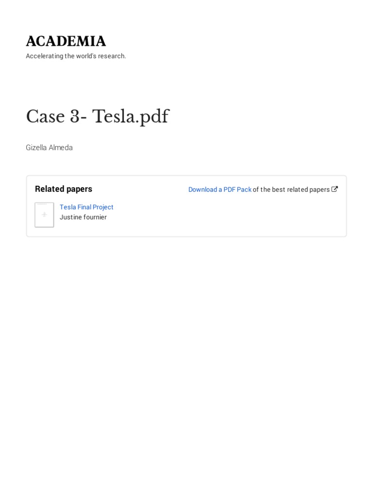 Case - 3 - Tesla With Cover Page v2 | PDF | Electric Vehicle | Car