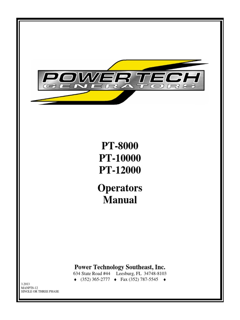 PT-8-10-12 Operators Manual | PDF | Motor Oil | Internal Combustion Engine