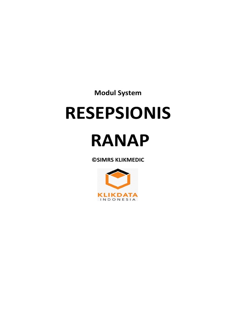 Modul System Resepsionis Ranap KLIK DATA | PDF | Kesehatan Holistik