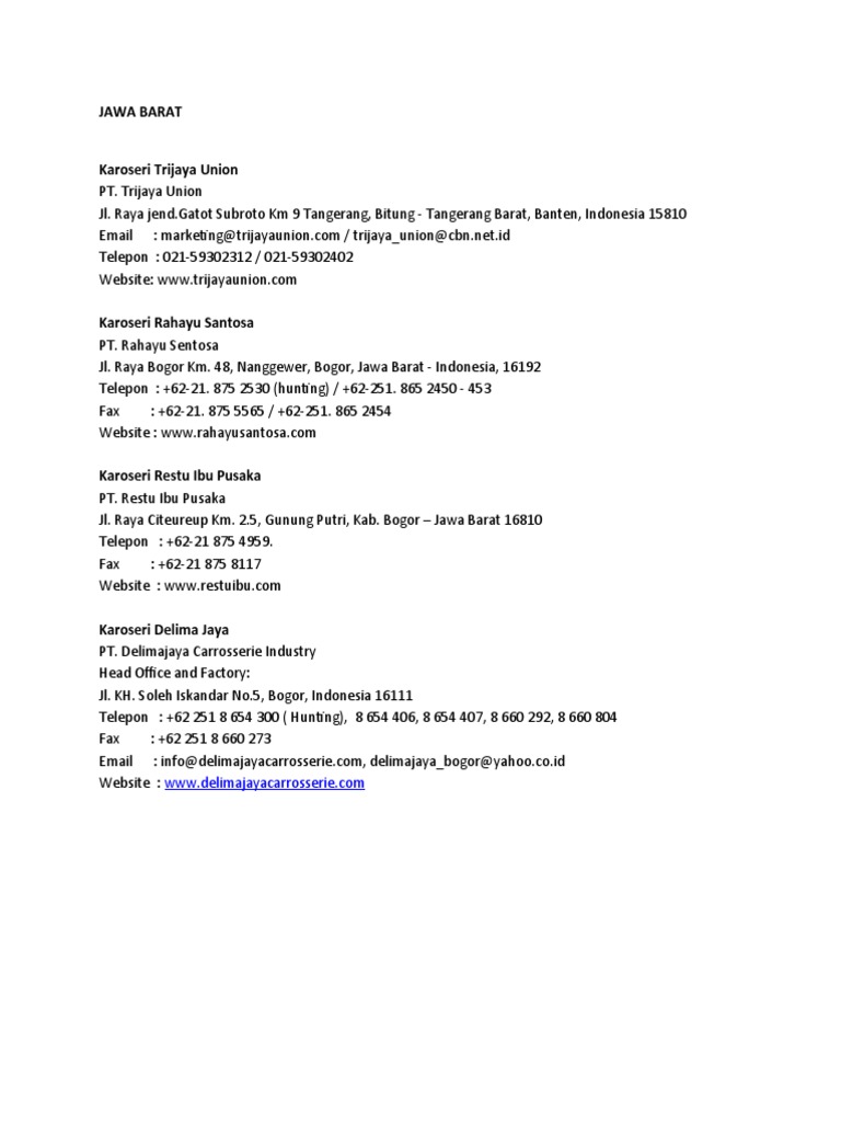 Karoseri | PDF
