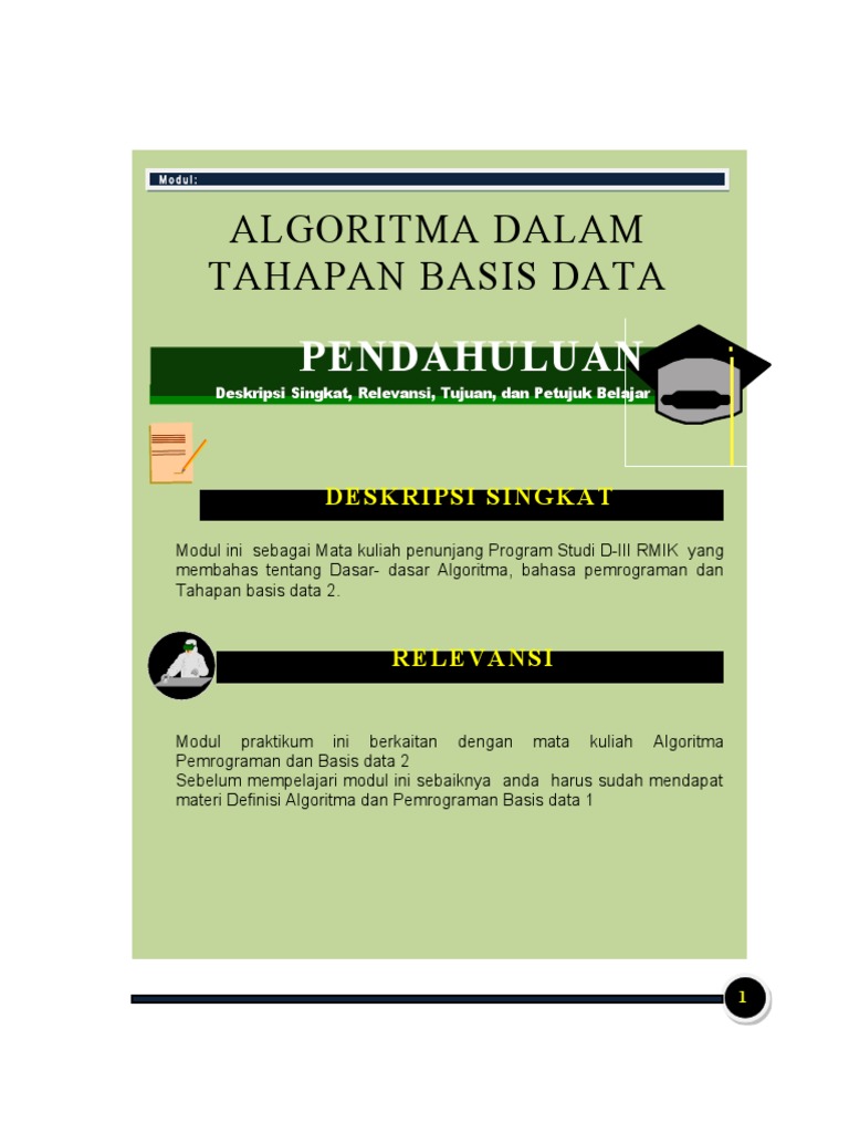 Algoritma Dalam Tahapan Basis Data Modul 1 | PDF