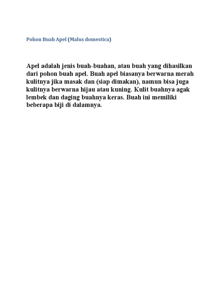 Observasi Pohon dan Buah Apel | PDF