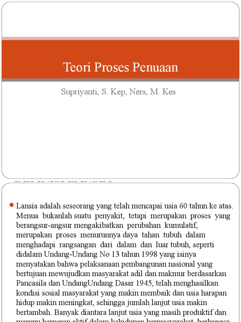 Teori Proses Penuaan | PDF