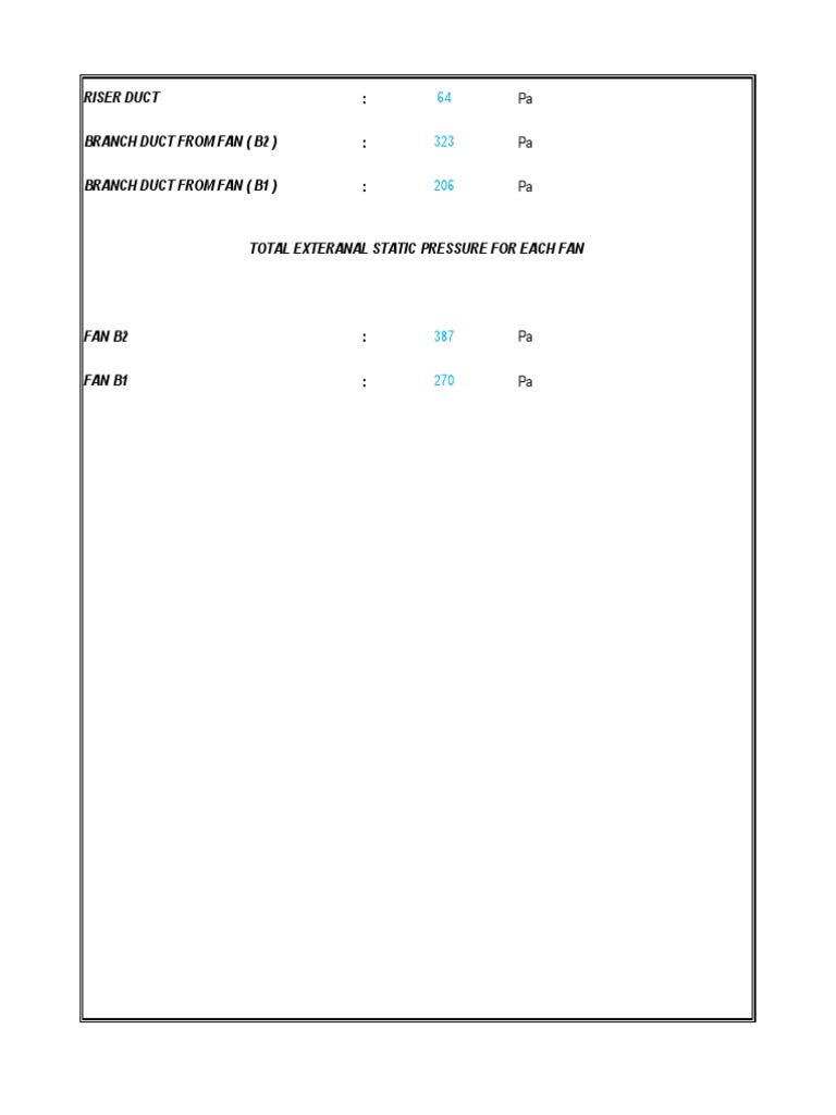 02 Calculation External Static Pressure For Riser Duct High Speed | PDF ...