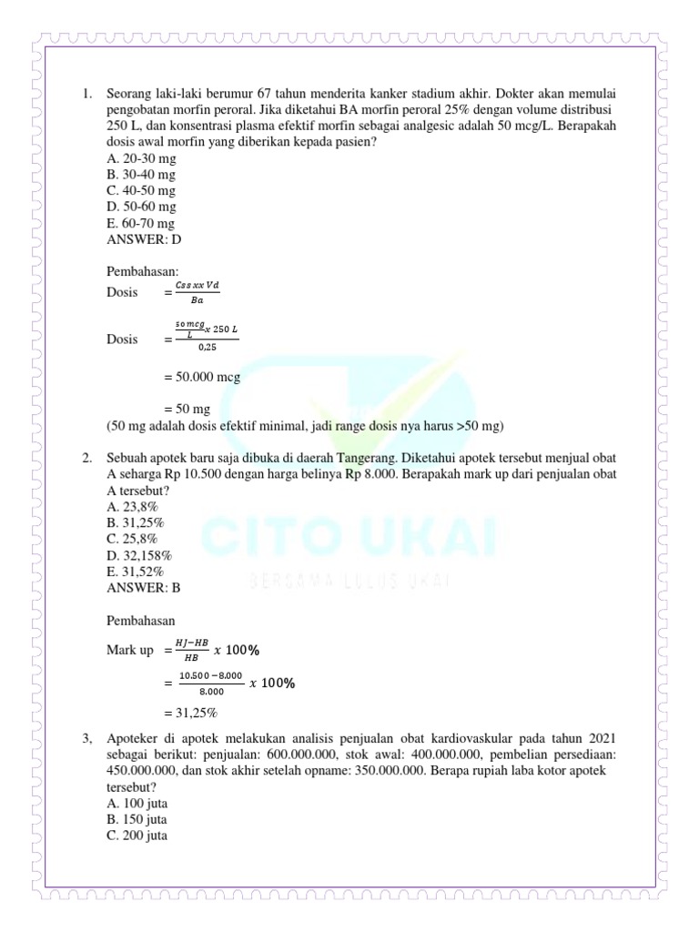 Pembahasan Try Out UKAI | PDF
