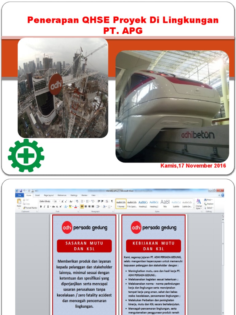 QHSE Proyek PT APG | PDF