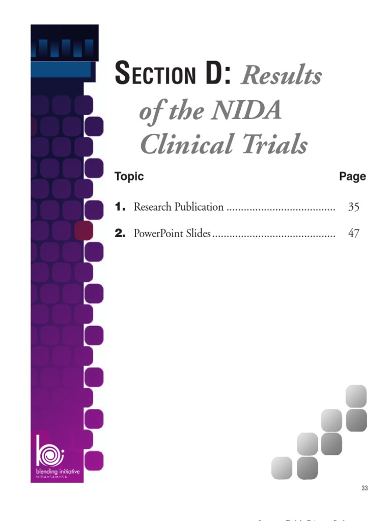 Results of The NIDA Clinical Trials: Ection | PDF | Motivation ...