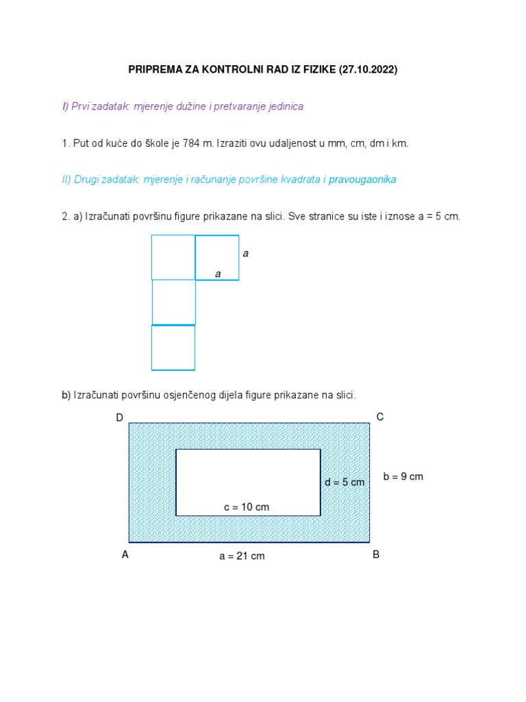Priprema Za Kontrolni Rad | PDF