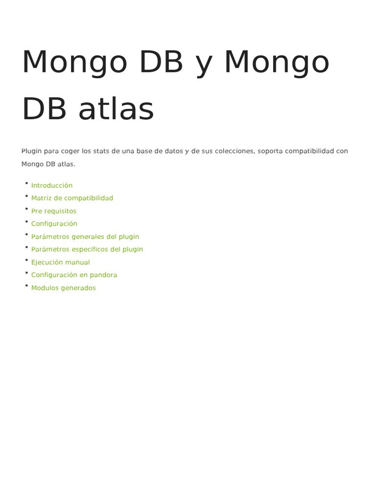 Mongo DB y Mongo DB Atlas | Descargar gratis PDF | Archivo de computadora | Mongo Db