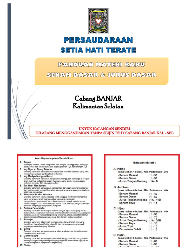 Materi Senam Dasar PSHT 1-90 | PDF