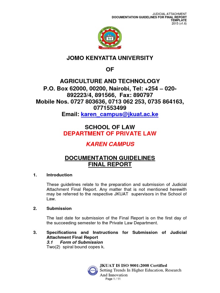 JKUAT Revised Judicial FINAL REPORT | PDF | Copyright | Copyright Law ...