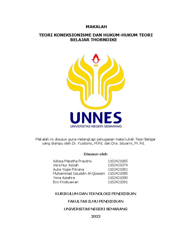 Kelompok 1 Teori Belajar - TEORI KONEKSIONISME DAN HUKUM-HUKUM TEORI ... Kelompok 1 Teori Belajar - TEORI KONEKSIONISME DAN HUKUM-HUKUM TEORI ...