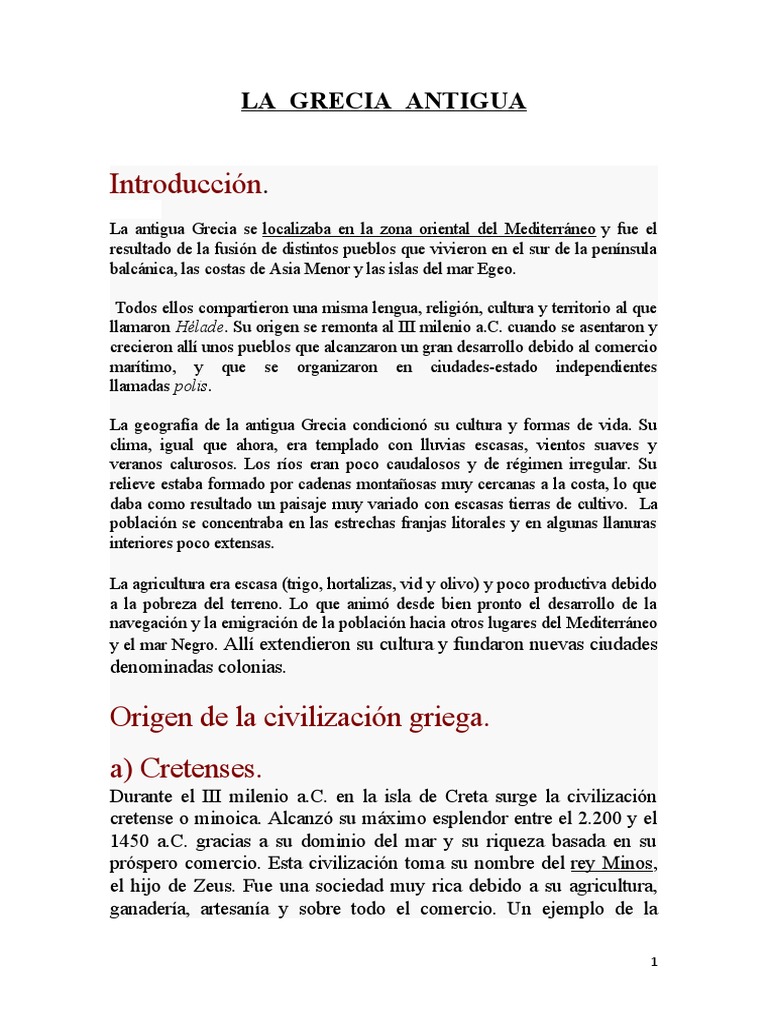 La Antigua Grecia - 2º Eso | Descargar gratis PDF | Antigua Grecia | Periodo helenístico