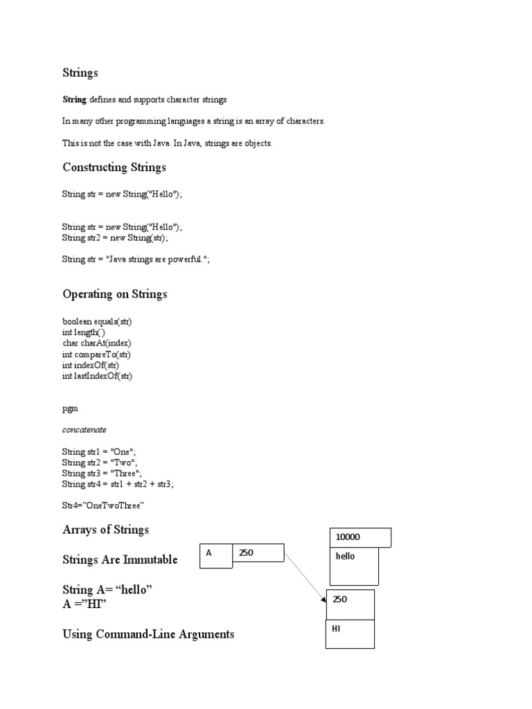 Java Strings Pdf String Computer Science Constructor Object Oriented Programming 