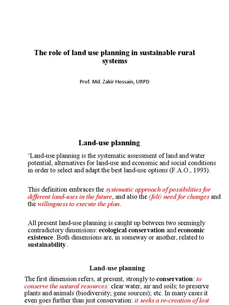 The Role of Land Use Planning in Sustainable | PDF | Sustainability ...