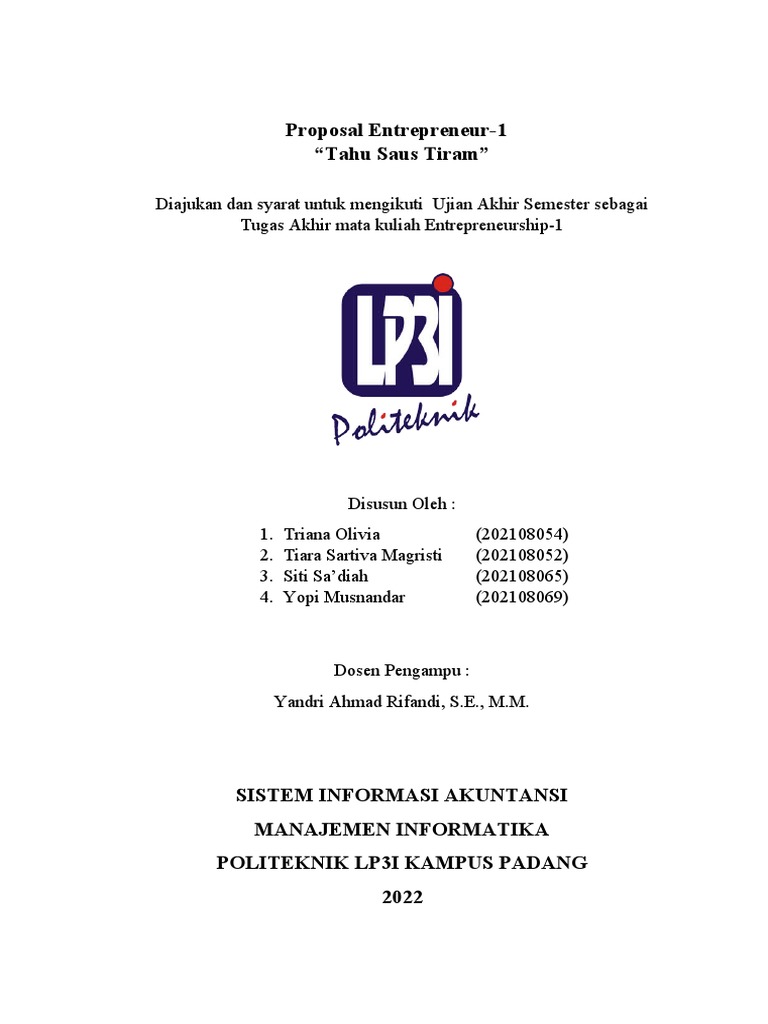 Kelompok 2 Proposal Entrepreneur 2 | PDF | Karier & Perkembangan | Bisnis