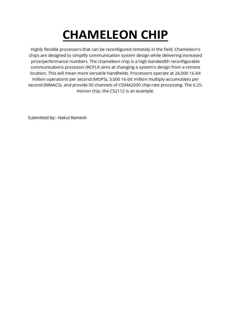 Chameleon Chip | PDF