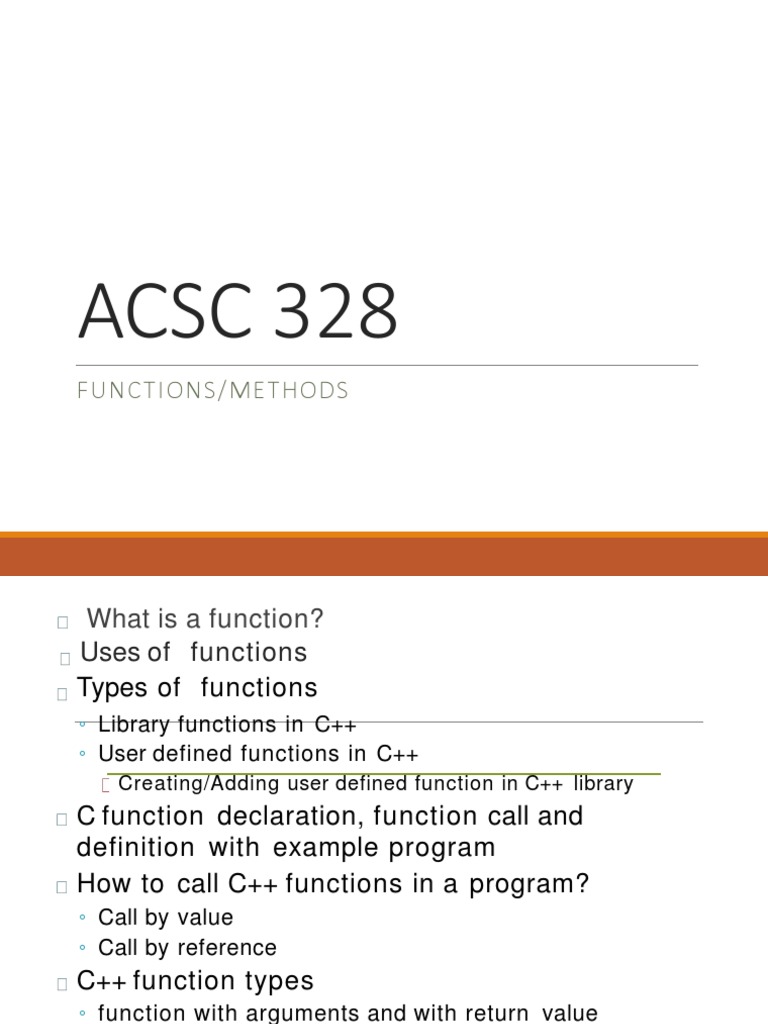 Functions Notes Rev Pdf Parameter Computer Programming Subroutine 